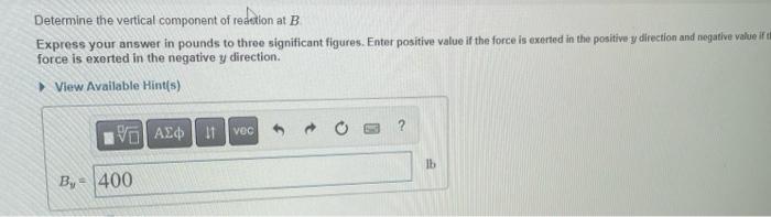 Solved Determine the vertical component of reaction at A | Chegg.com