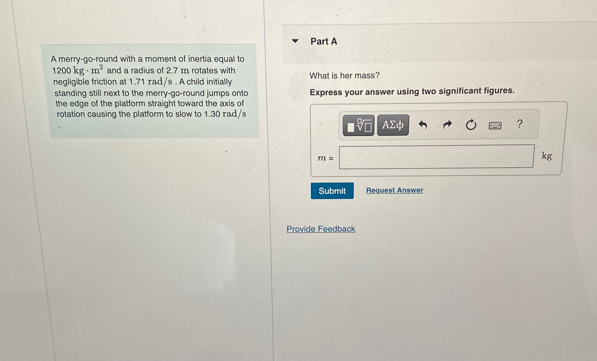 Solved A merry-go-round with a moment of inertia equal to | Chegg.com