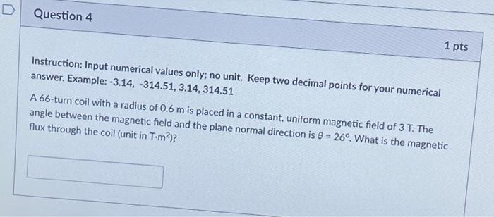 Solved Instruction: Input numerical values only; no unit. | Chegg.com