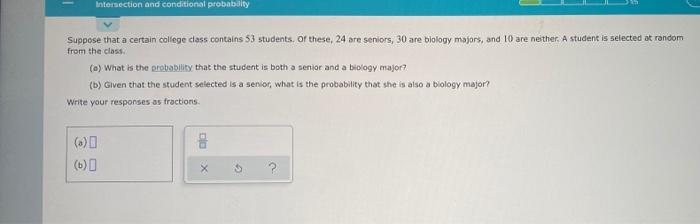 Solved Intersection and conditional probabilty Suppose that | Chegg.com