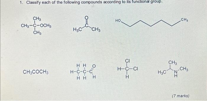 Solved CONTENT 1. Classify each of the following compounds | Chegg.com