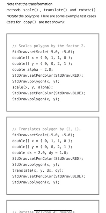 1. Polygon transform (25 points). Write a library of | Chegg.com