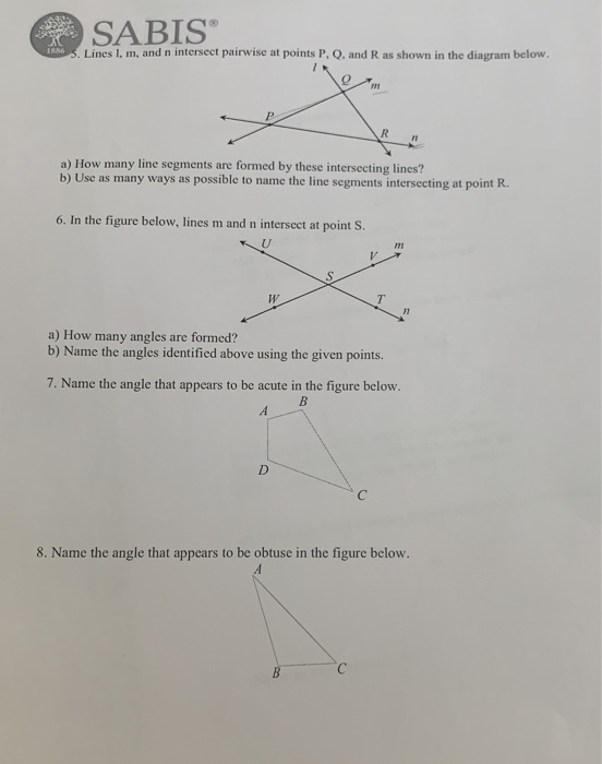 Solved SABIS 6 5 Lines l, m, and n intersect pairwise at | Chegg.com