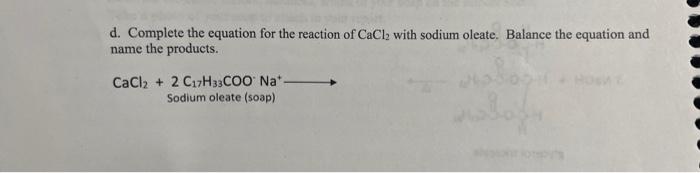 Solved 2. Complete the equation for the saponification of | Chegg.com