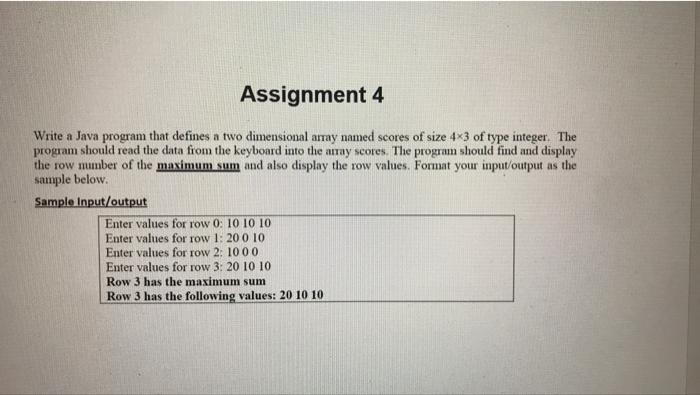 Solved Assignment 4 Write A Java Program That Defines A Two