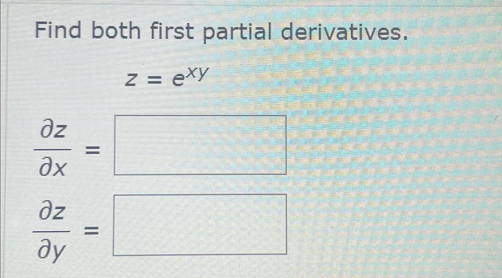 Solved Find both first partial | Chegg.com
