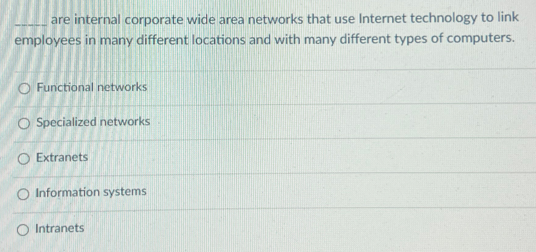 Solved are internal corporate wide area networks that use | Chegg.com
