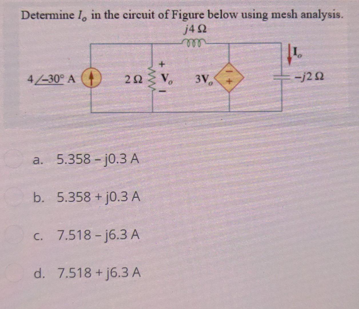 Solved Determine I0 in the circuit of Figure below using | Chegg.com
