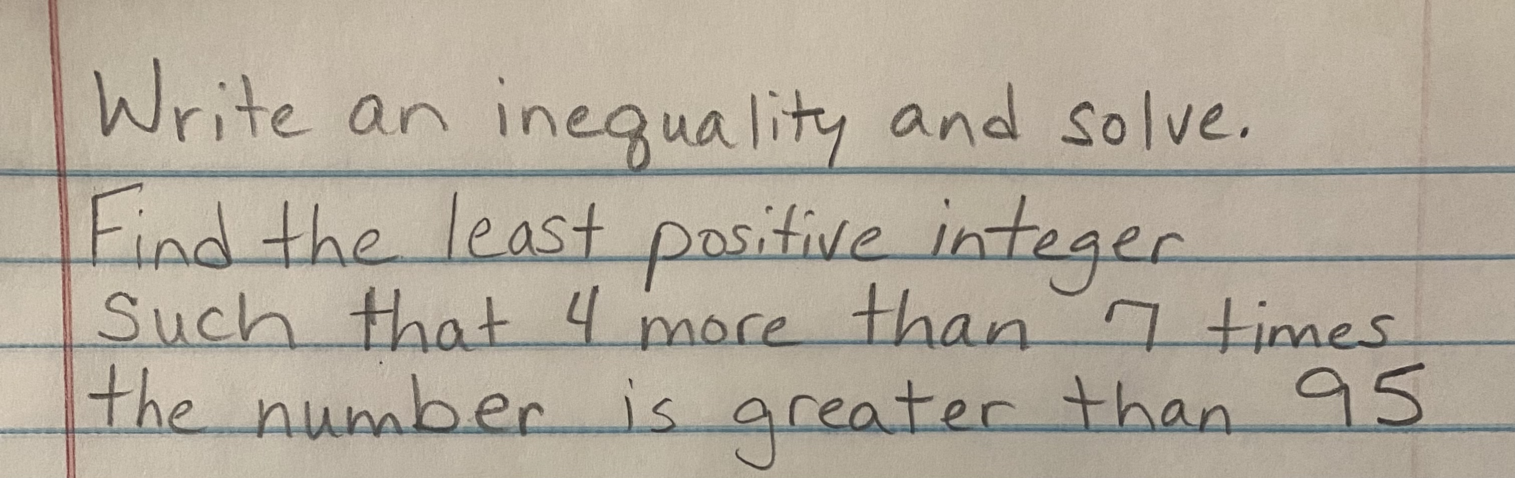 Solved Write an inequality and solve. Find the least | Chegg.com