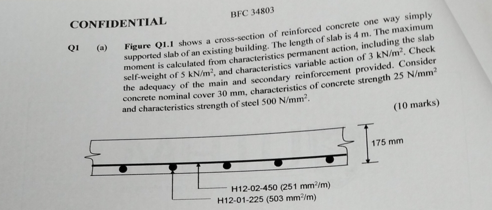 Solved CONFIDENTIALBFC 34803(a) ﻿Figure Q1.1 ﻿shows a | Chegg.com