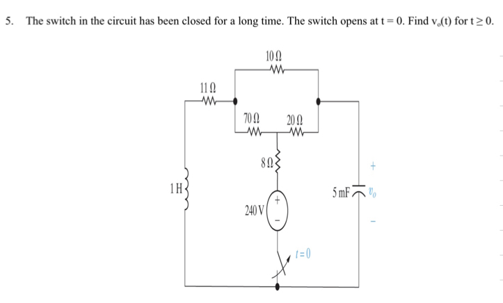 Solved The switch in the circuit has been closed for a long | Chegg.com
