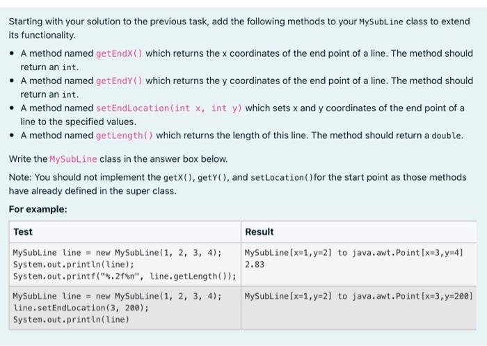 Solved We have seen that a MyLine class can be implemented | Chegg.com