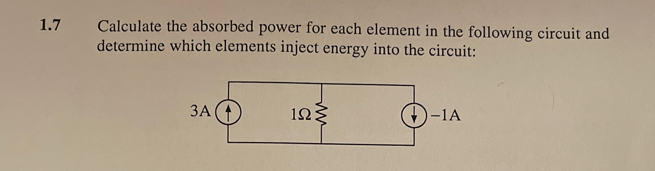Solved 1.7 ﻿Calculate the absorbed power for each element in | Chegg.com