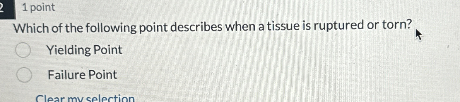Solved 1 ﻿pointWhich of the following point describes when a | Chegg.com