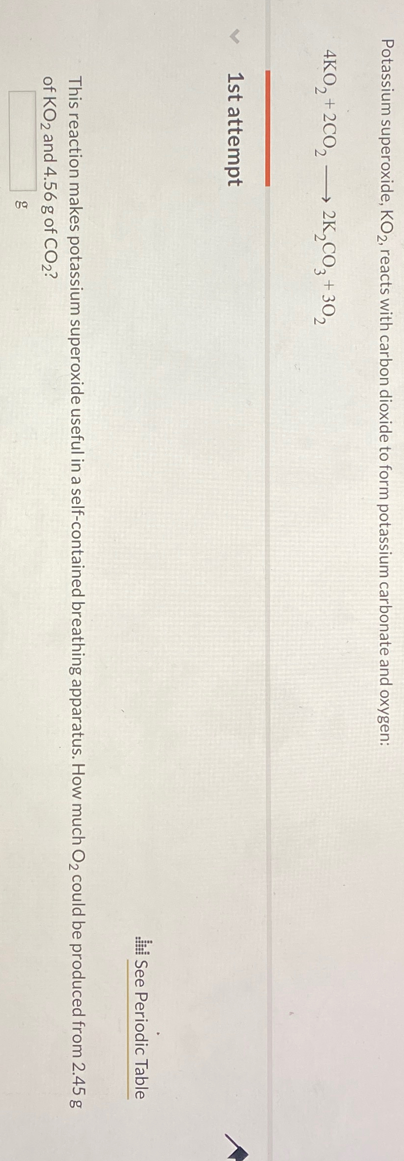 Solved Potassium superoxide, KO2, ﻿reacts with carbon | Chegg.com