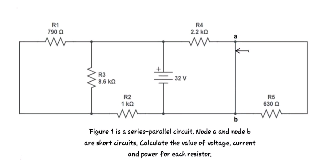 Solved Figure 1 ﻿is a series-parallel circuit. Node a and | Chegg.com