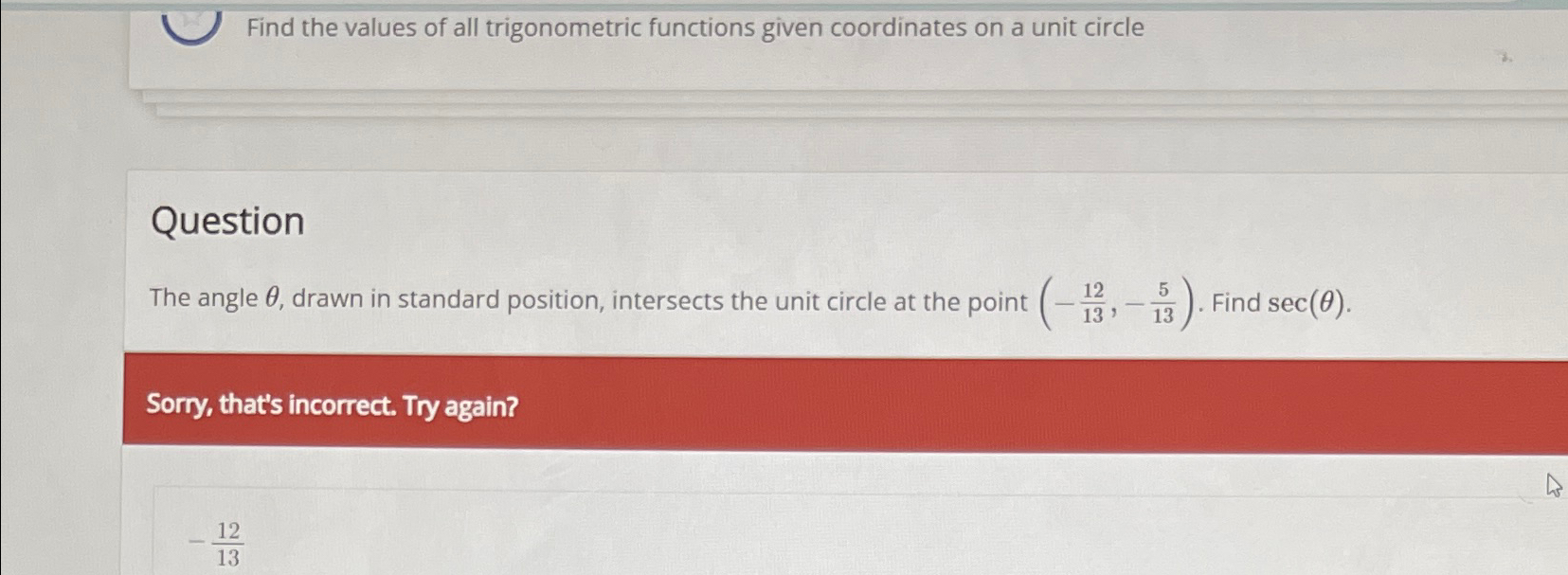 Solved Find the values of all trigonometric functions given | Chegg.com