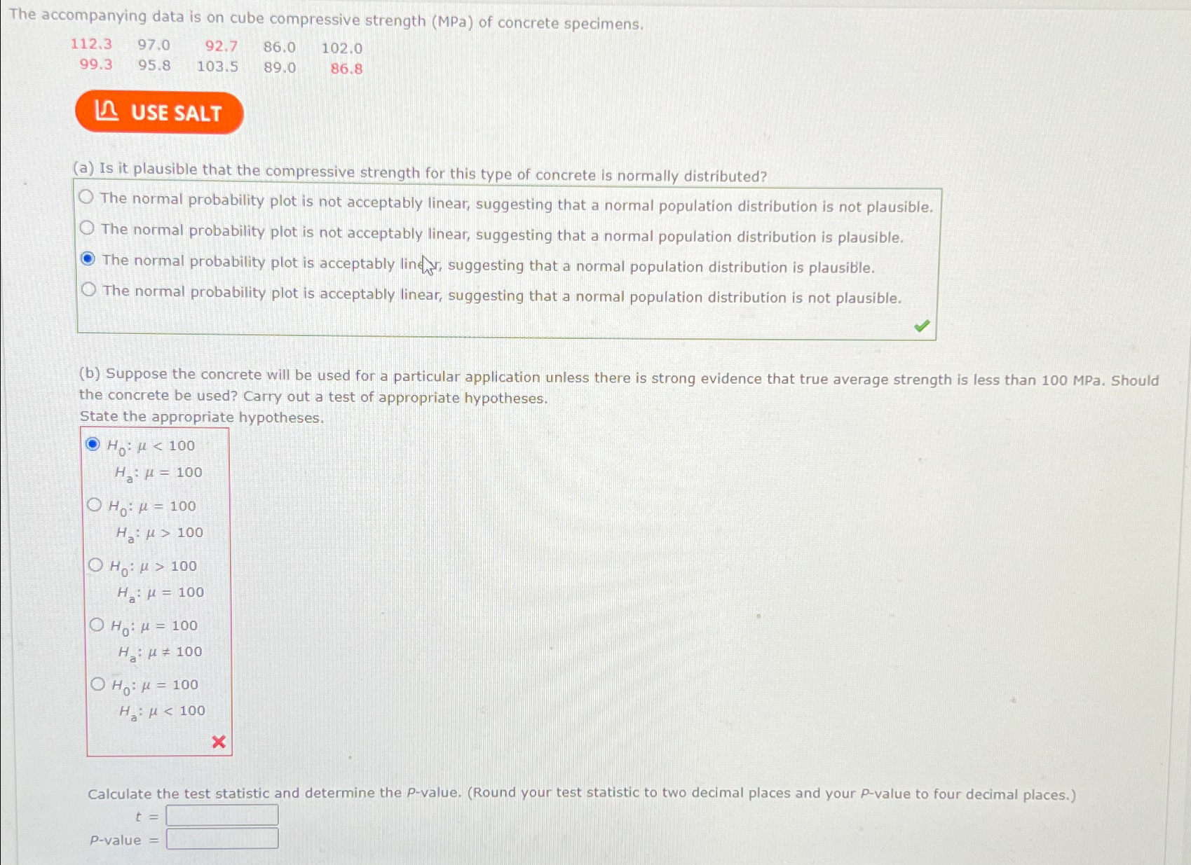 Solved The accompanying data is on cube compressive strength | Chegg.com