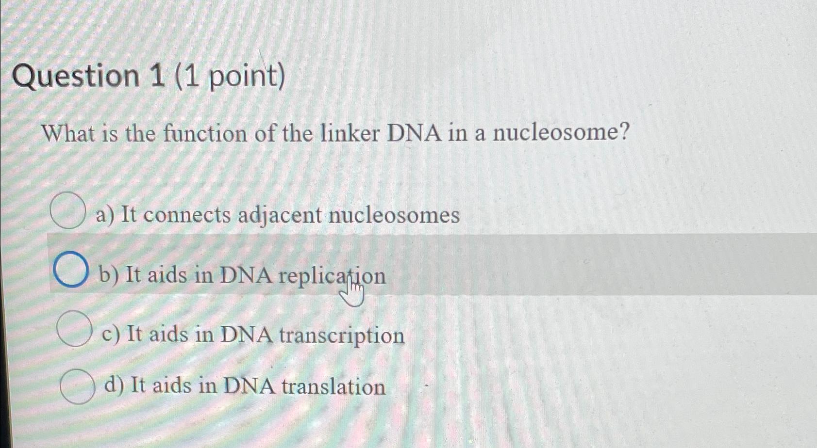 Solved Question 1 (1 ﻿point)What is the function of the | Chegg.com