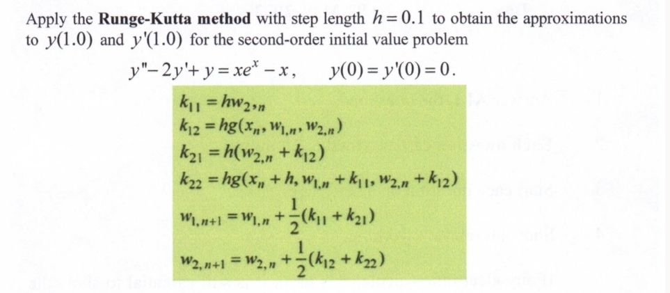 Solved Apply the Runge-Kutta method with step length h=0.1 | Chegg.com