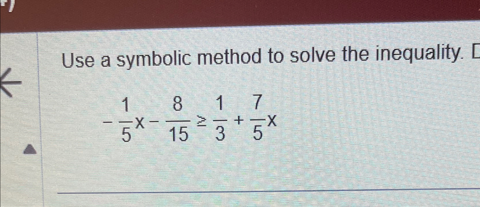 Solved Use a symbolic method to solve the | Chegg.com