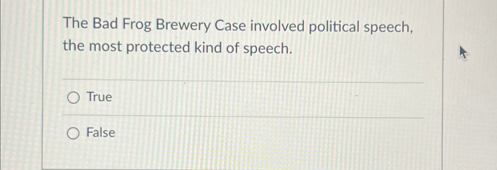 Solved The Bad Frog Brewery Case involved political speech, | Chegg.com