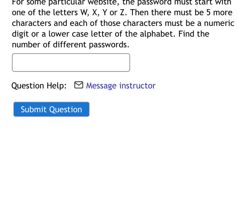 Solved ror some particular website, the password must start | Chegg.com