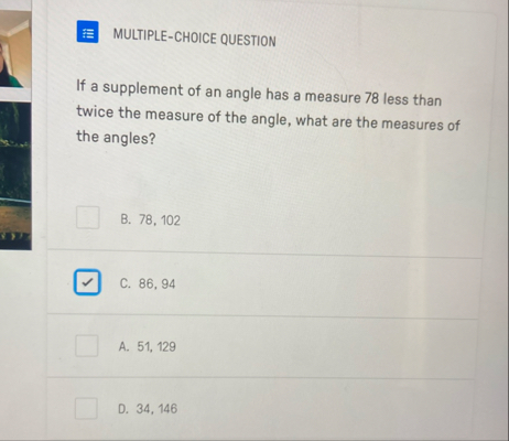 Solved MULTIPLE-CHOICE QUESTIONIf a supplement of an angle | Chegg.com