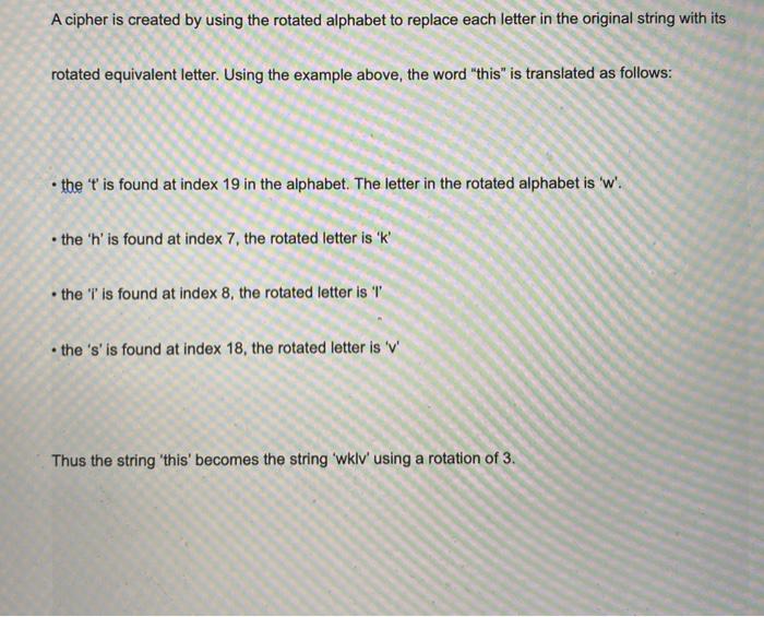 Solved Project 1: Caesar Cipher Assignment Overview In this | Chegg.com
