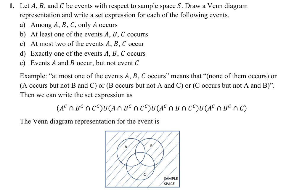 Solved Let A,B, ﻿and C be ﻿events with respect to ﻿sample | Chegg.com