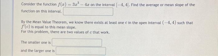Solved Consider the function f(x)=3x3−4x on the interval | Chegg.com