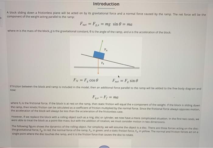 Introduction A block sliding down a frictionless | Chegg.com