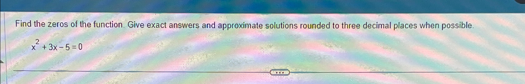 Solved Find the zeros of the function. Give exact answers | Chegg.com
