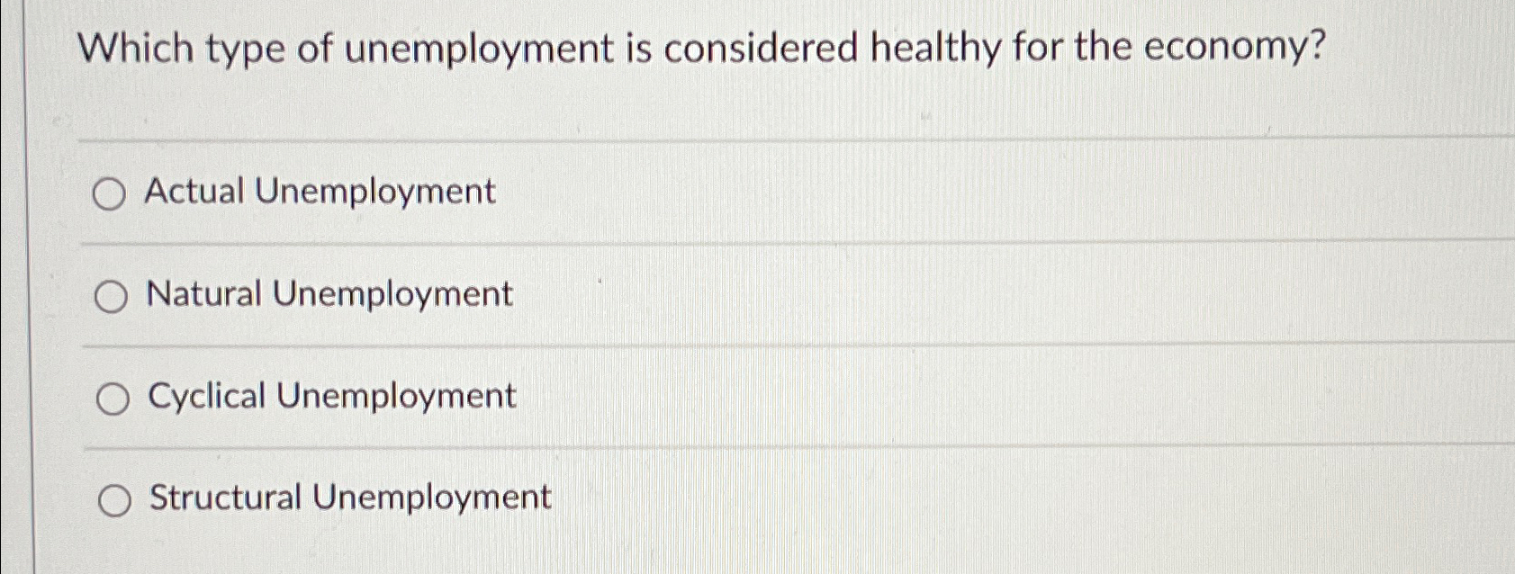 Solved Which type of unemployment is considered healthy for | Chegg.com