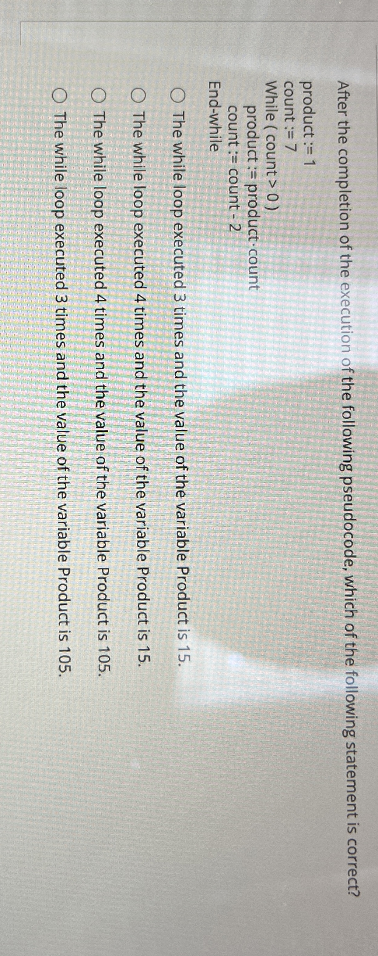 Solved After the completion of the execution of the | Chegg.com