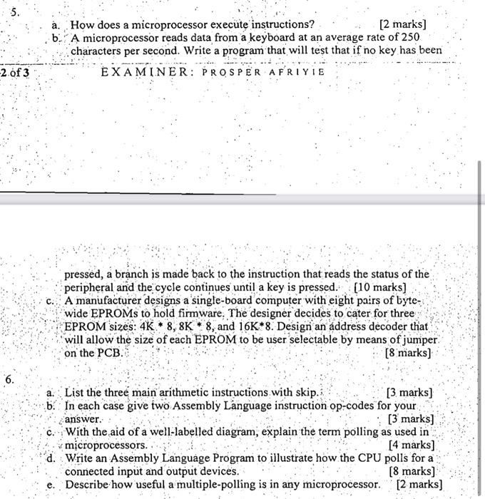Solved a. How does a microprocessor execute instructions? [2 | Chegg.com