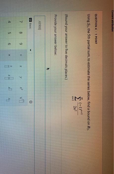 Solved Content attribution QUESTION 4 : 1 POINT Using Ss, | Chegg.com