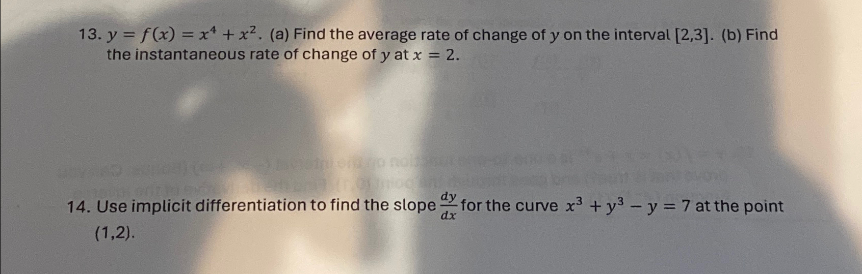 Solved y=f(x)=x4+x2. (a) ﻿Find the average rate of change of | Chegg.com