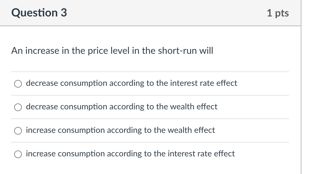 Solved Question 3An increase in the price level in the | Chegg.com