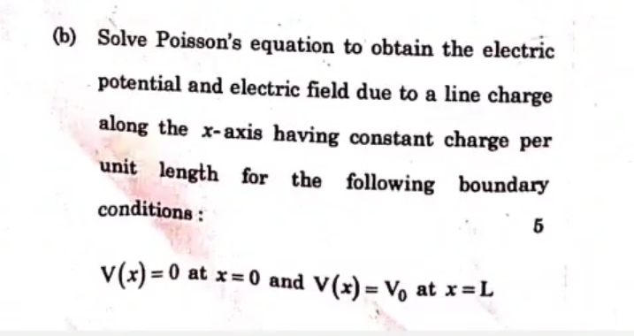 Solved (b) ﻿Solve Poisson's equation to obtain the electric | Chegg.com