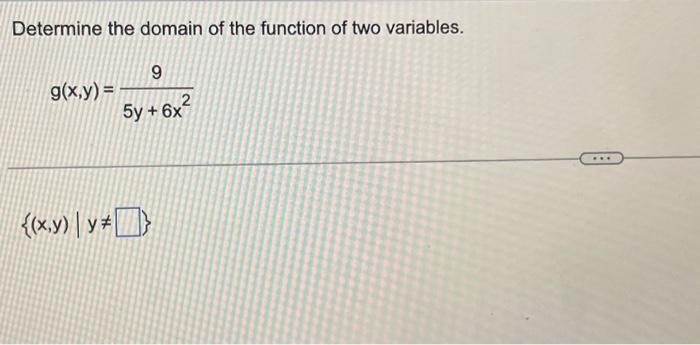 Solved Determine the domain of the function of two | Chegg.com