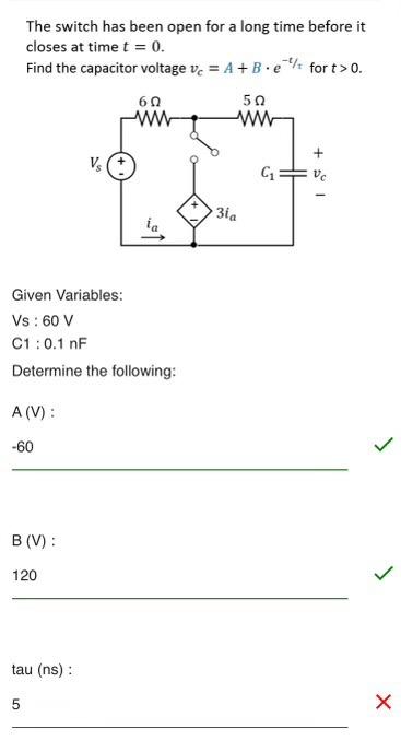 Solved I just need help finding the Tau (time constant) fir | Chegg.com