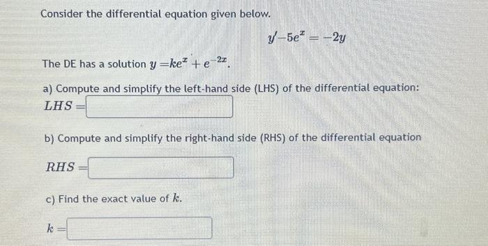Solved Consider the differential equation given below. | Chegg.com
