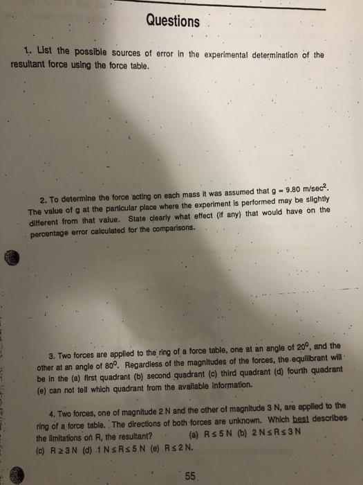 Solved Date Section Name Lab Partners Laboratory 3. Force | Chegg.com