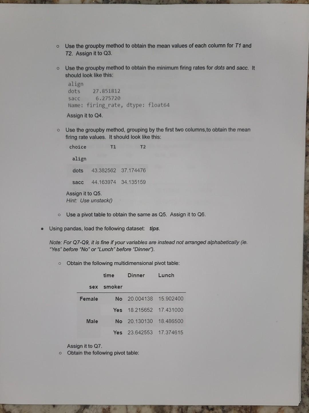 Solved PandasA6 - Create a .ipynb file called PandasA6.ipynb | Chegg.com