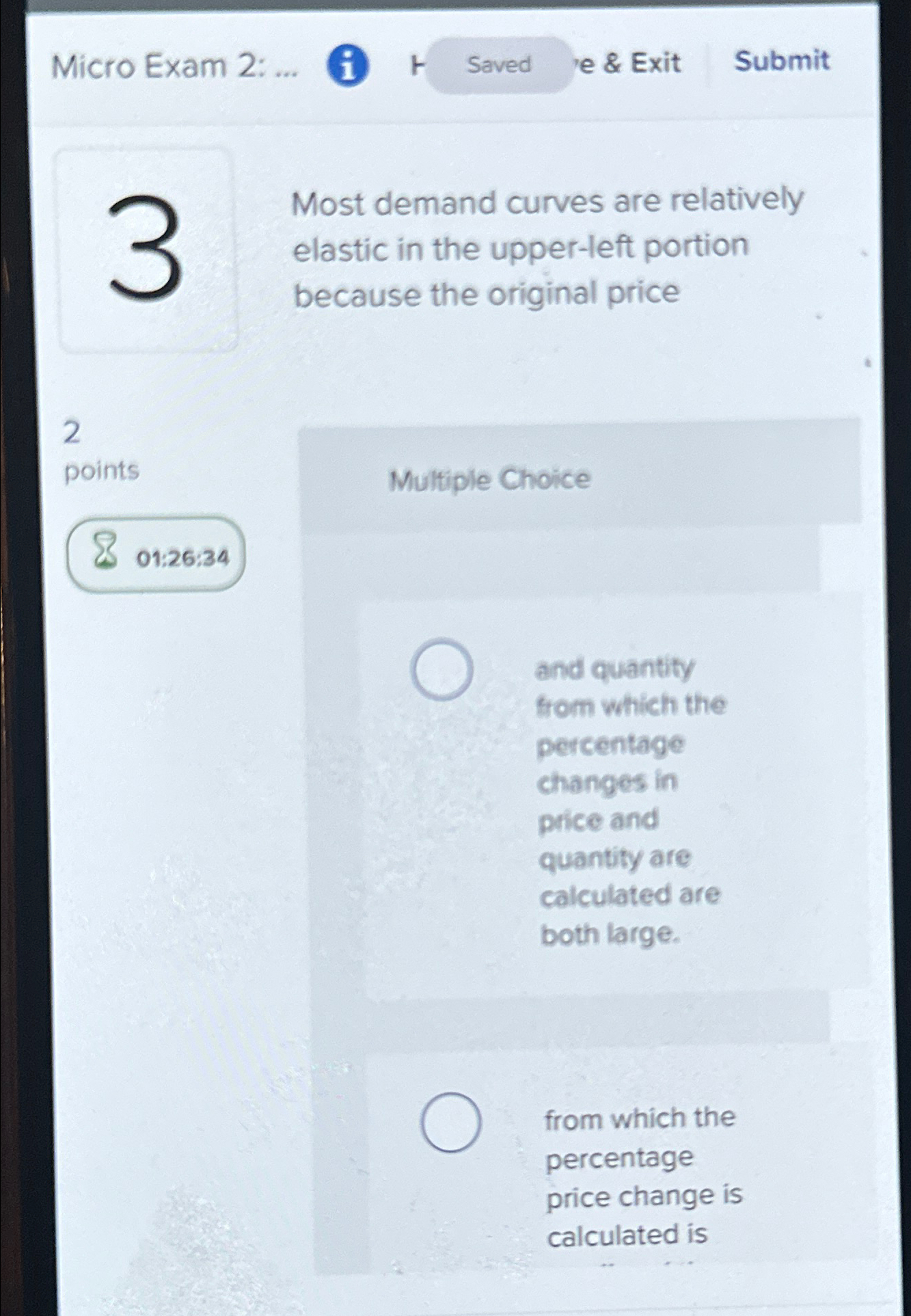Solved Micro Exam 2: ...ie & ExitSubmitMost demand curves | Chegg.com