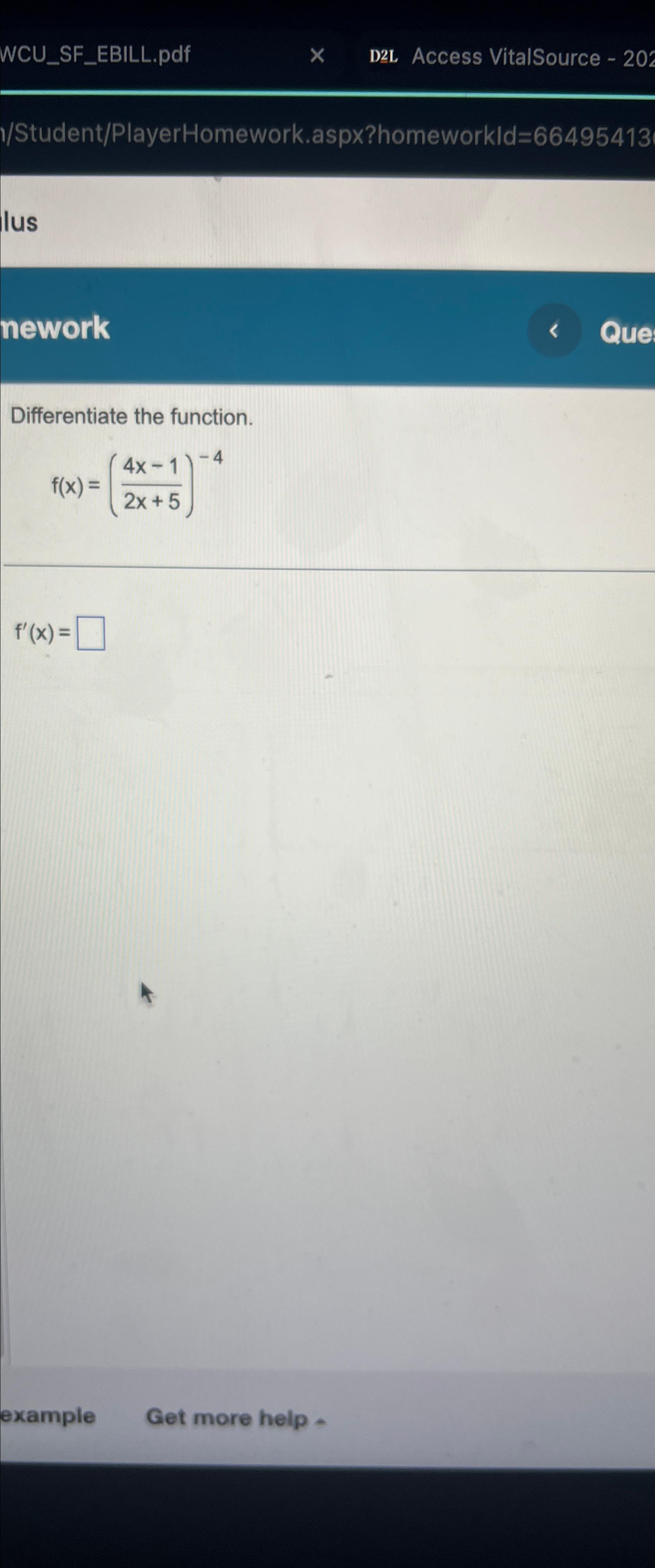Solved Differentiate the function.f(x)=(4x-12x+5)-4f'(x)= | Chegg.com