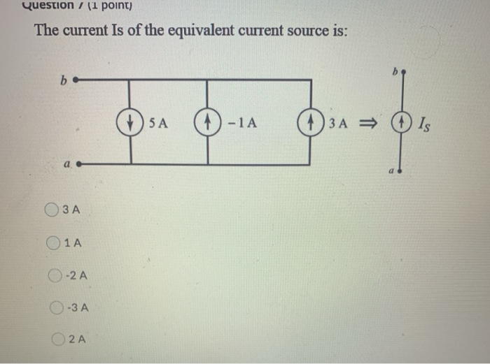 Solved Question / (1 point) The current Is of the equivalent | Chegg.com