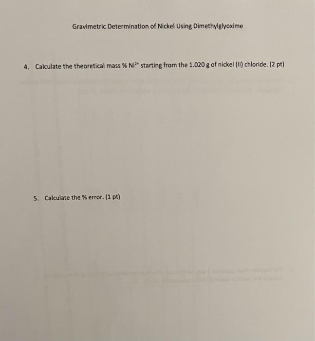 Solved Gravimetric Determination of Nickel Using | Chegg.com