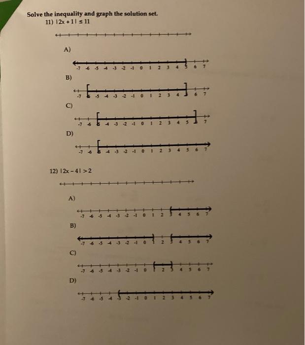 Solved Solve the inequality and graph the solution set. 11) | Chegg.com